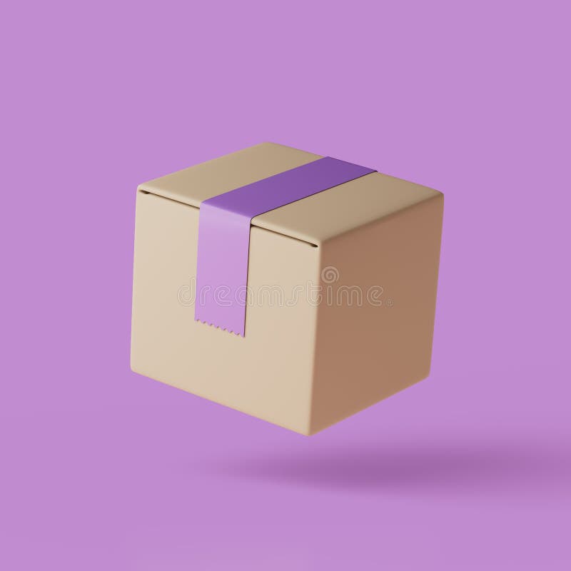 Closed Delivery Box 3d Render Illustartion. Isolated Object Stock ...