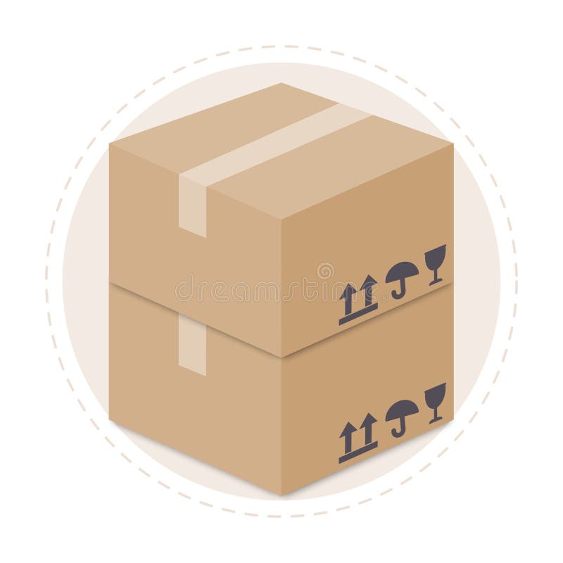 Closed Delivery Boxes on Top of Each Other. Isolated Objects. Vector ...