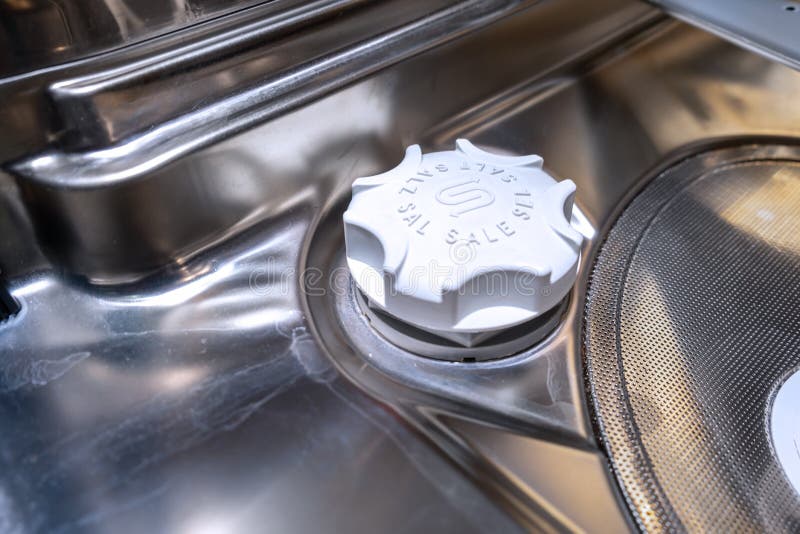 Closed Dishwasher Machine Salt Container for Water Softening Stock ...