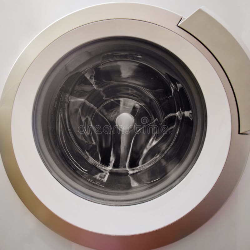 Closed Door of an Empty Home Washing Machine Stock Image - Image of ...