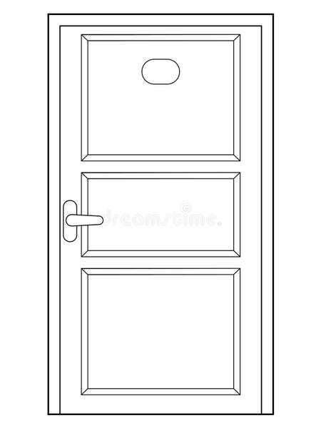 Closed door, front view stock illustration. Illustration of doors ...