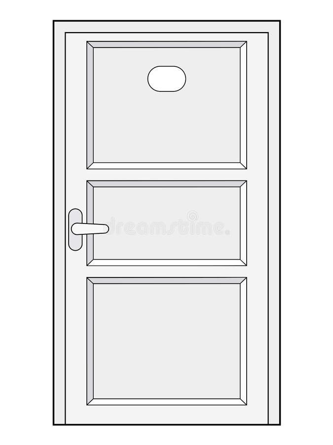 Closed door, front view stock illustration. Illustration of wooden ...