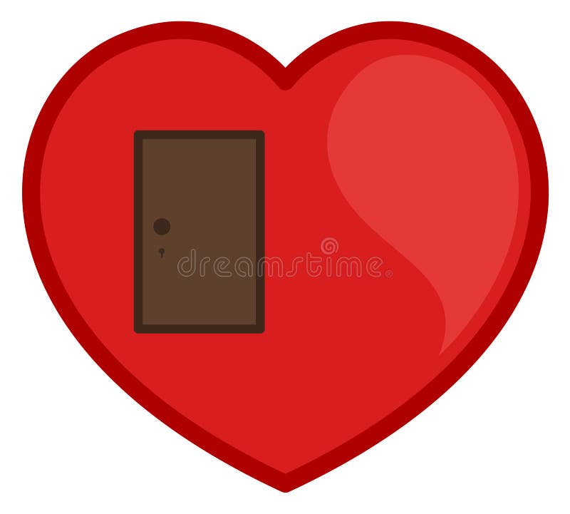Closed Door Heart Vector stock illustration. Illustration of clipart ...