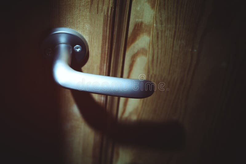 Closed Door at Home during the Night Stock Image - Image of burglary ...