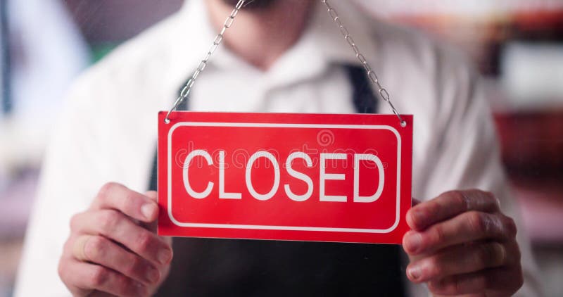 Closed Door Sign in Restaurant Stock Photo - Image of door, message ...