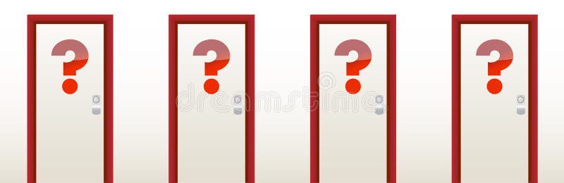Closed Doors with a Question Mark Stock Vector - Illustration of tank ...