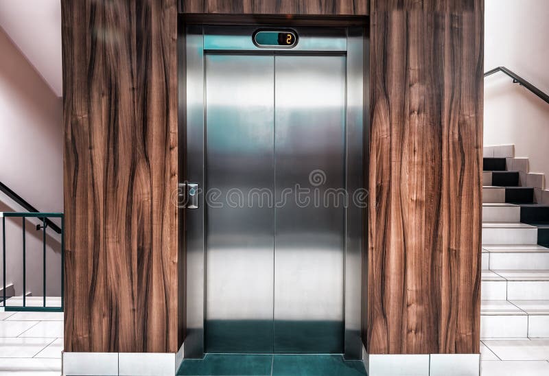 Closed the elevator door stock image. Image of element - 169385449
