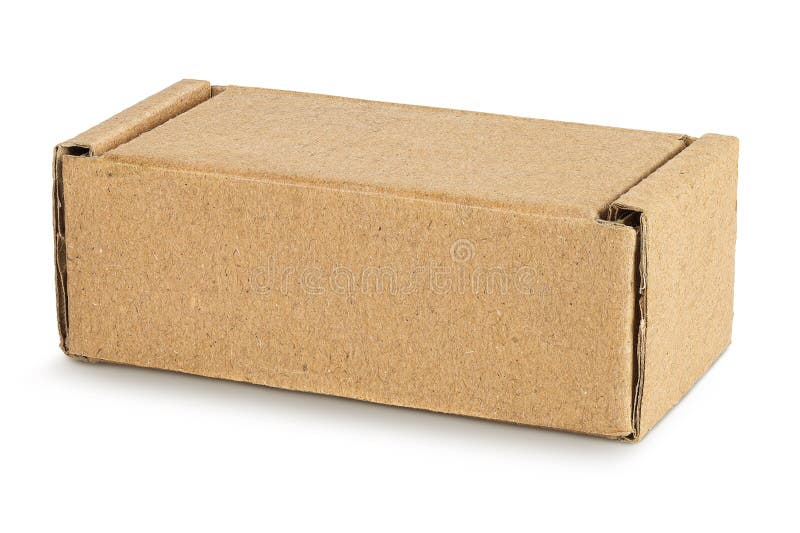 Closed Empty Cardboard Box Isolated on White Background Stock Image ...
