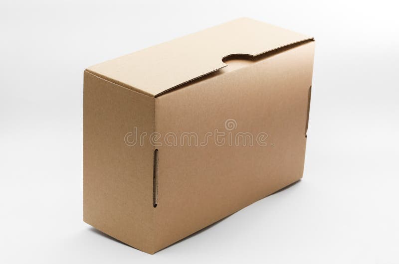Closed Empty Cardboard Box Isolated on a White Background Stock Image ...