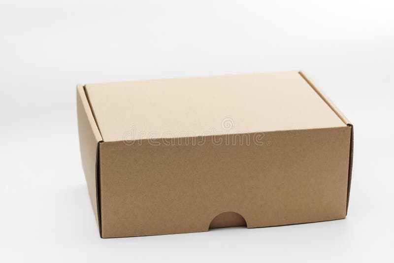 Closed Empty Cardboard Box Isolated on a White Background Stock Photo ...
