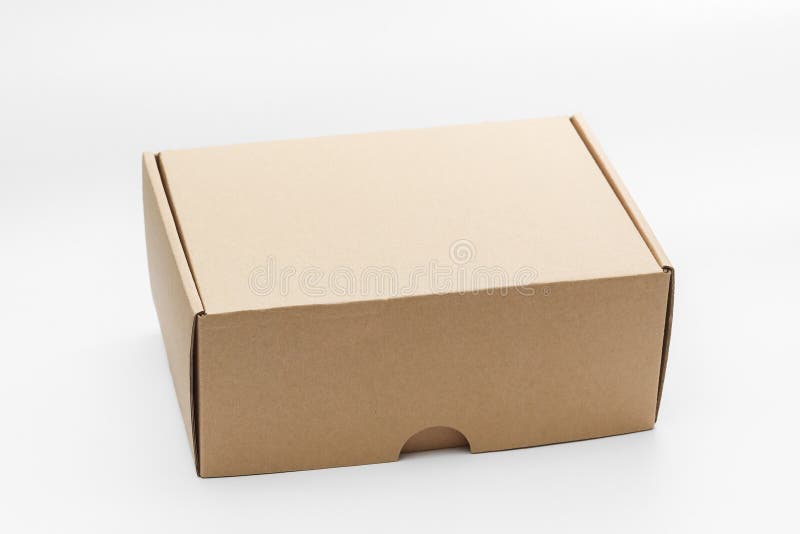 Closed Empty Cardboard Box Isolated on a White Background Stock Image ...