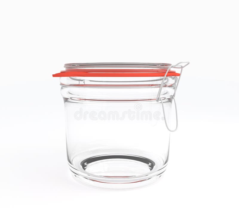 Closed empty glass jar stock illustration. Illustration of domestic ...