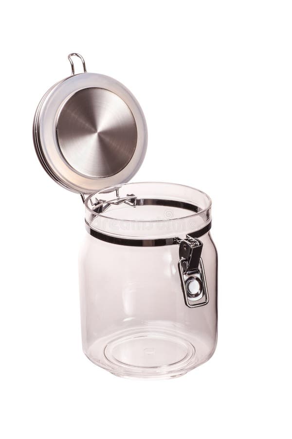 Closed Empty Glass Jar with Clipping Path Stock Image - Image of life ...