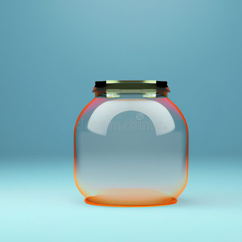 Closed Empty Glass Jar with Copy Space Generative Ai Illustration Stock ...