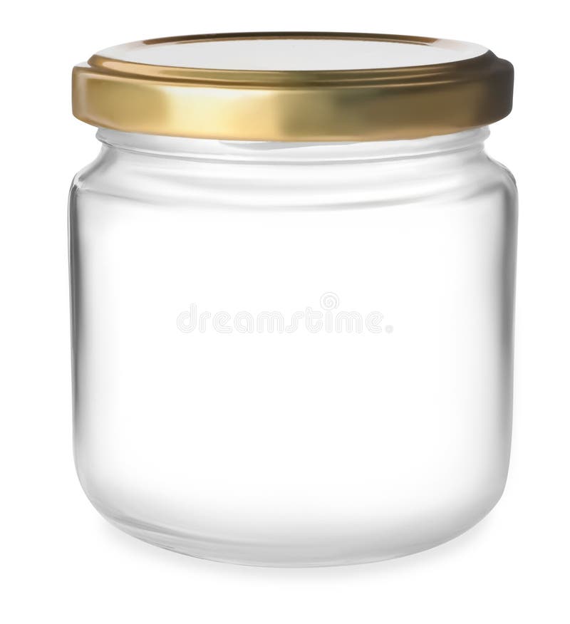 Closed Empty Glass Jar Isolated Stock Photo - Image of conservation ...