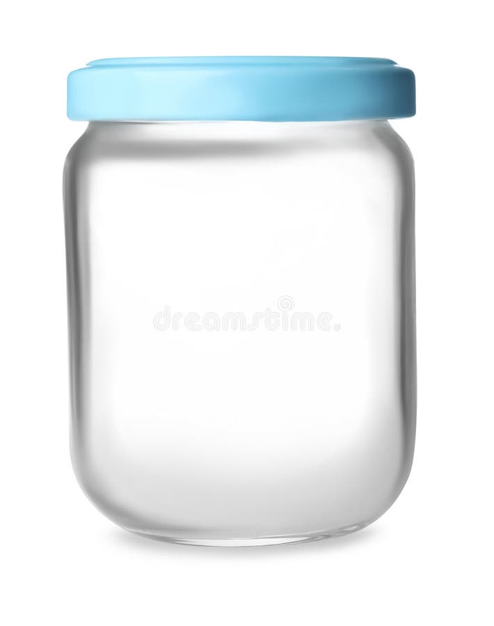 Closed Empty Glass Jar on White Stock Image - Image of domestic ...