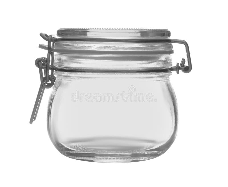 Closed Empty Glass Jar Isolated Stock Image - Image of canning, seal ...