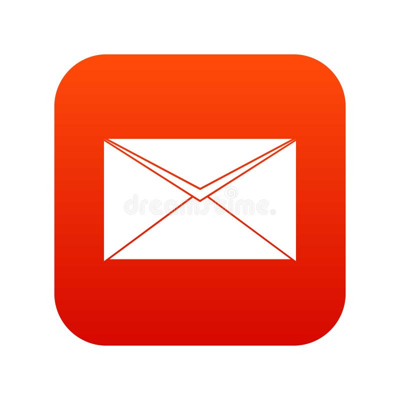 Closed Envelope Icon Digital Red Stock Vector - Illustration of ...