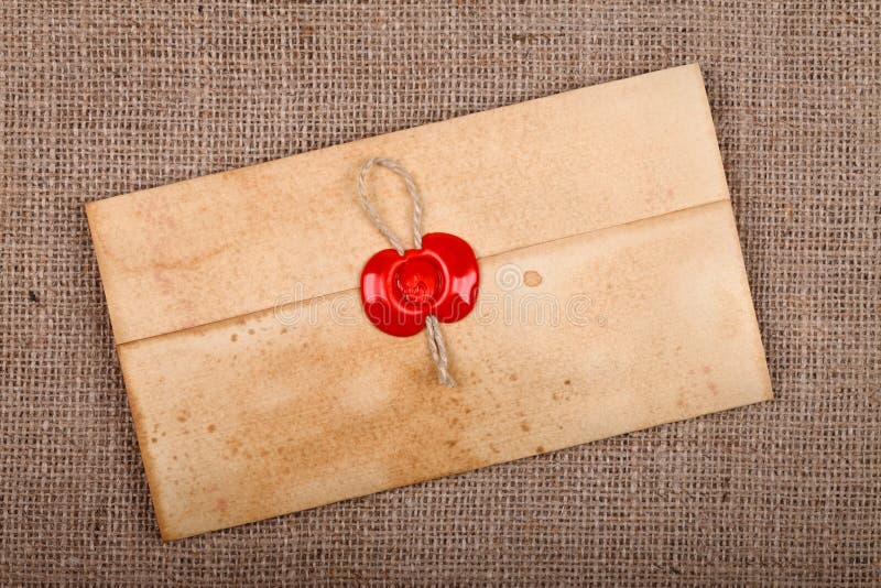 Old Envelope with Red Sealing Wax Stock Image - Image of copy, open ...