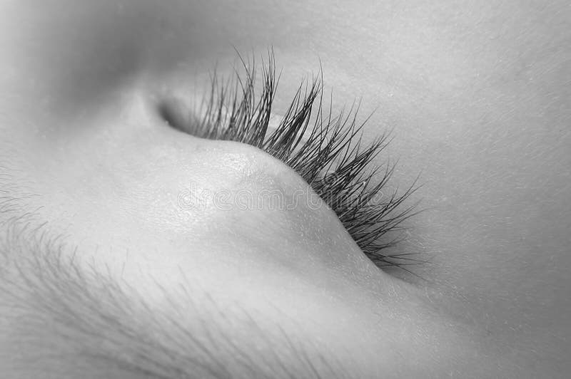 Closed eye of a child stock image. Image of vision, detail - 162909