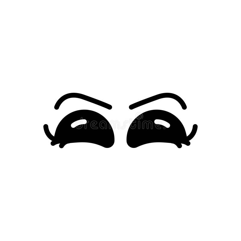 Black Solid Icon for Closed Eye, Eye and Blink Stock Vector ...