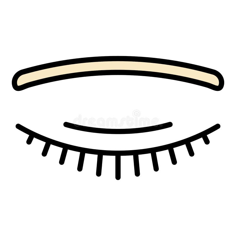 Closed Eye Icon Color Outline Vector Stock Vector - Illustration of ...