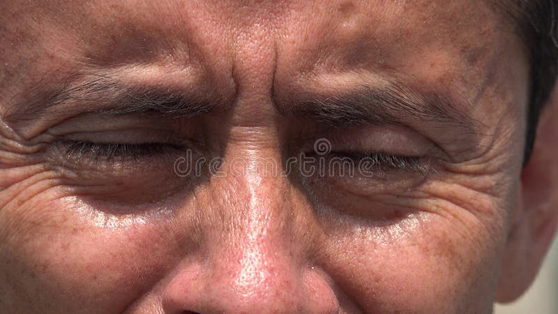 Closed Eyes of Hispanic Man Stock Image - Image of eyes, minority: 84984907