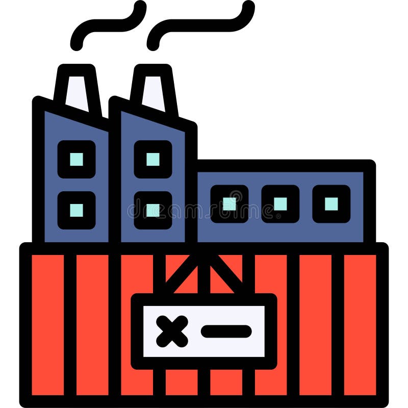 Closed Factory Icon, Bankruptcy Related Vector Stock Vector ...