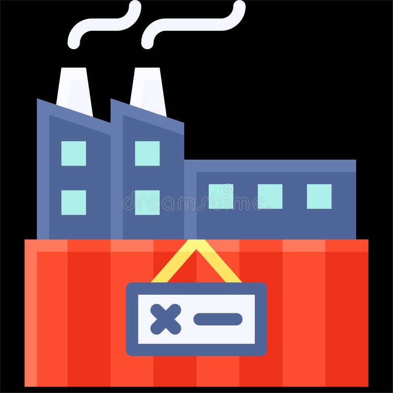 Closed Factory Color Icon Vector Illustration Stock Illustration ...