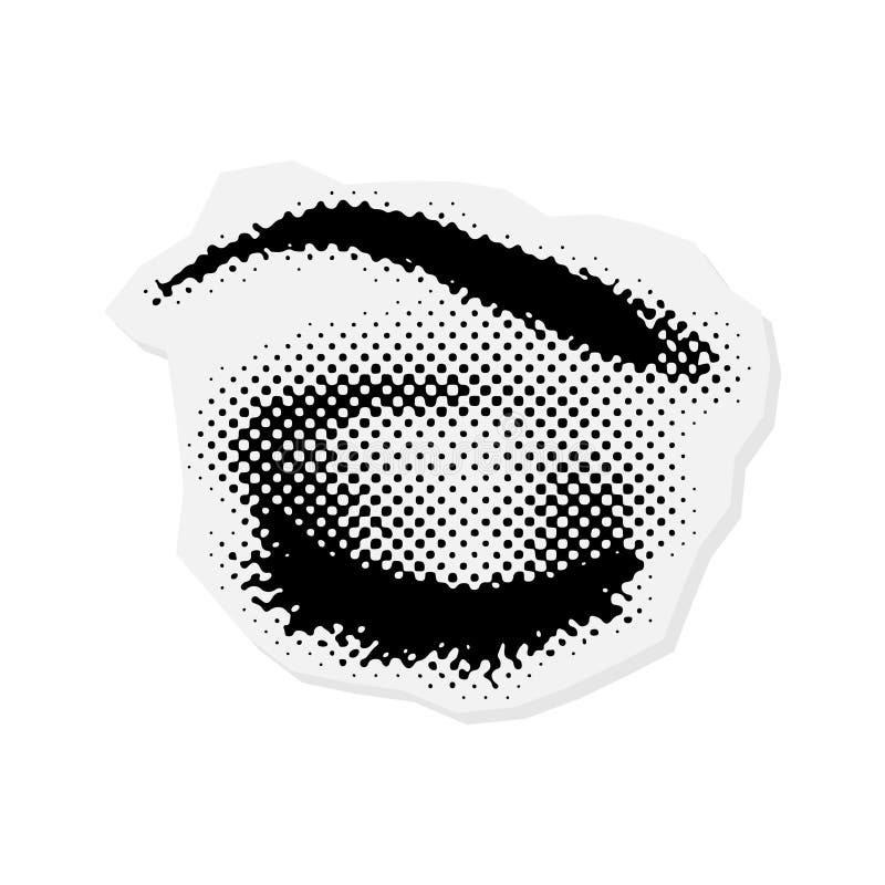 Closed Female Eye with Halftone Effect. Realistic Dotted Vector ...