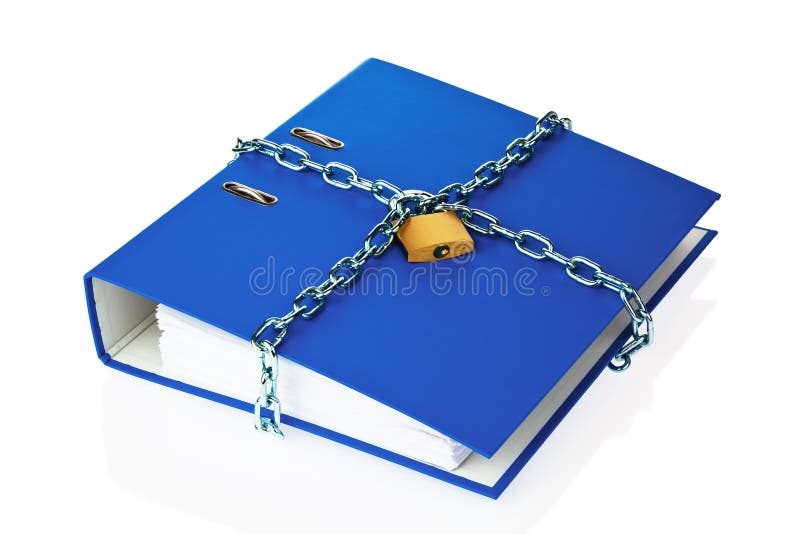 Closed File Folder with Chain Stock Photo - Image of file, information ...