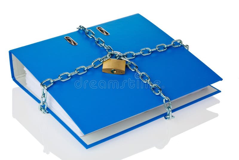 Closed File Folder with Chain Stock Photo - Image of access, chain ...