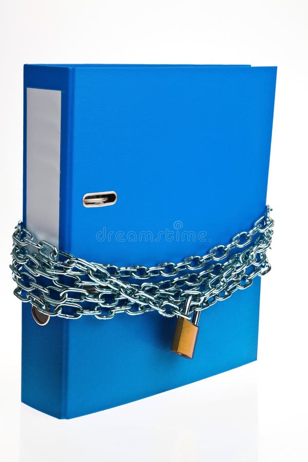 Closed File Folder with Chain Stock Image - Image of customer, file ...