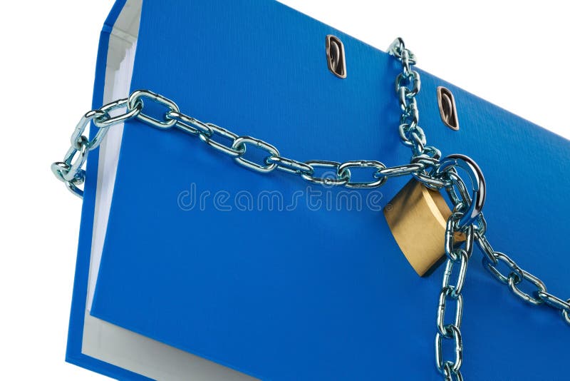 Closed File Folder with Chain Stock Photo - Image of access, chain ...