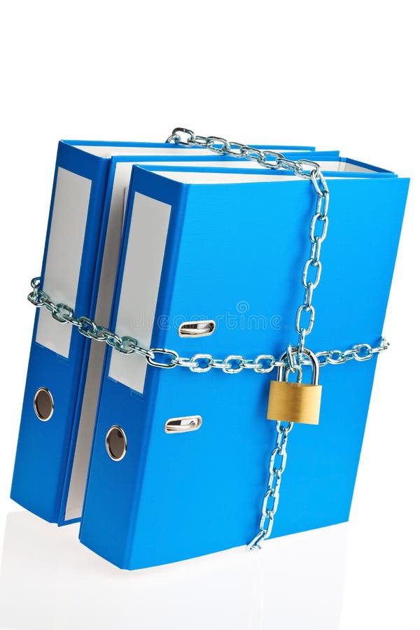 Closed File Folder with Chain Stock Photo - Image of banned, binder ...