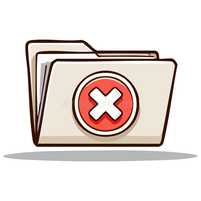 Closed Folder Icon with a Red X Symbol Stock Vector - Illustration of ...