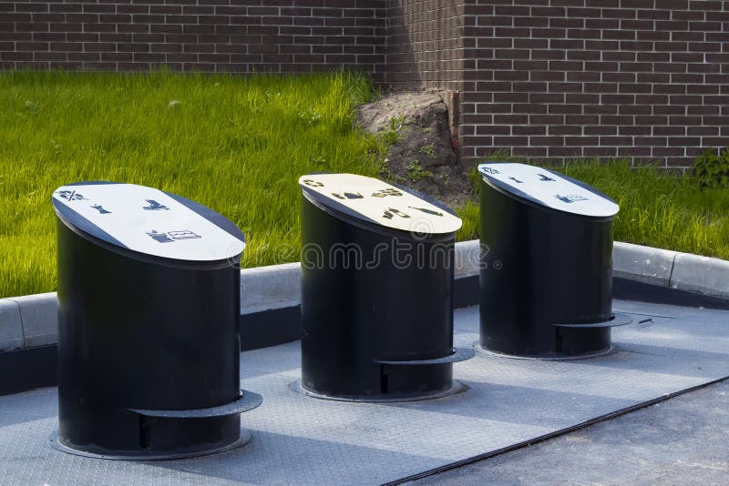 Closed Garbage Systems. Separation of Garbage Stock Photo - Image of ...