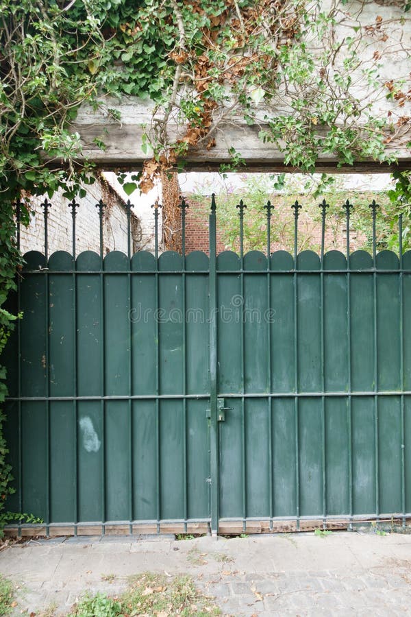 Closed gate stock image. Image of street, fence, structure - 115302287