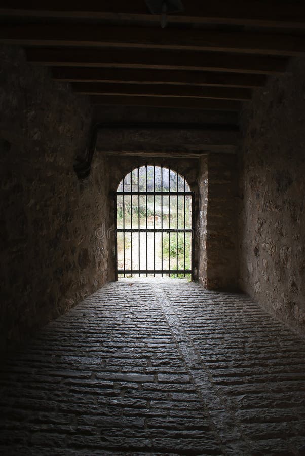 Closed Gate at the End of a Tunnel Stock Photo - Image of byzantine ...