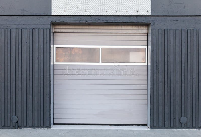Closed Metallic Warehouse Gate Isolated on White Stock Photo - Image of ...
