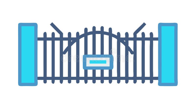 Closed Gate Outline, Restricted Access Symbol, Entry Barrier, Vector ...