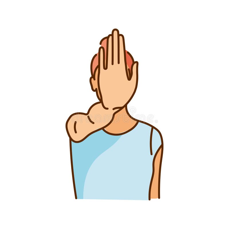 Closed Girl Color Line Illustration Stock Vector - Illustration of ...