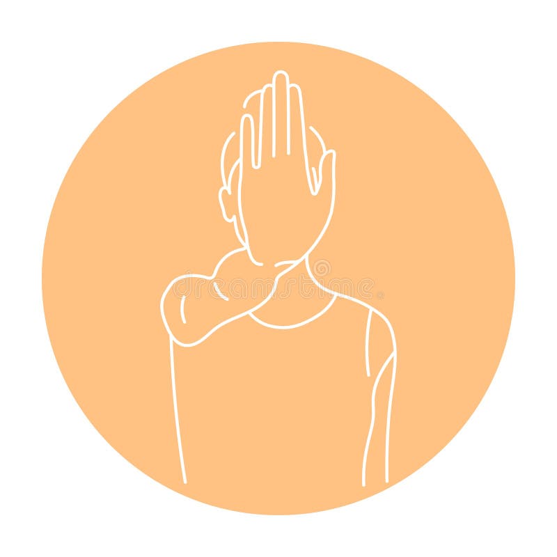 Closed Girl Color Line Illustration Stock Vector - Illustration of ...