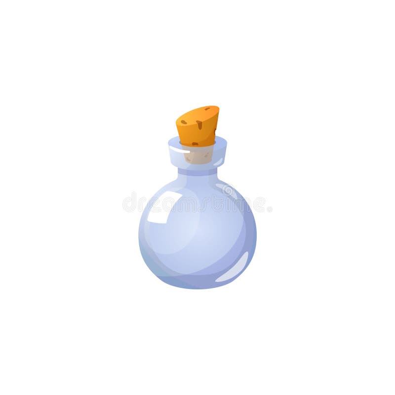 Closed Glass Empty Potion Bottle Flat Style, Vector Illustration Stock ...