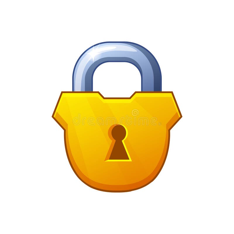 Closed Golden Padlock. Game Icon Stock Vector - Illustration of design ...