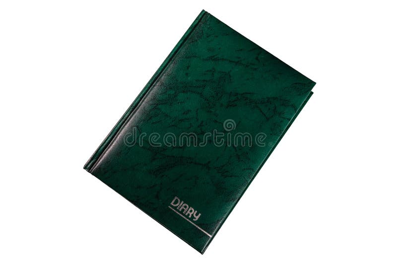 Closed Green Diary Isolated on a White Background Stock Image - Image ...