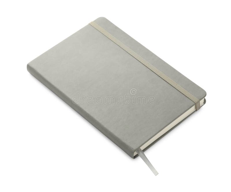 Closed Grey Office Notebook Isolated on White Stock Photo - Image of ...