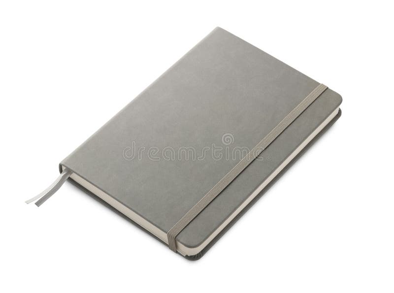 Closed Grey Office Notebook Isolated on White Stock Photo - Image of ...