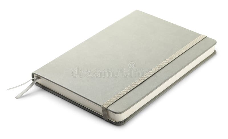 Closed Grey Office Notebook Isolated on White Stock Image - Image of ...