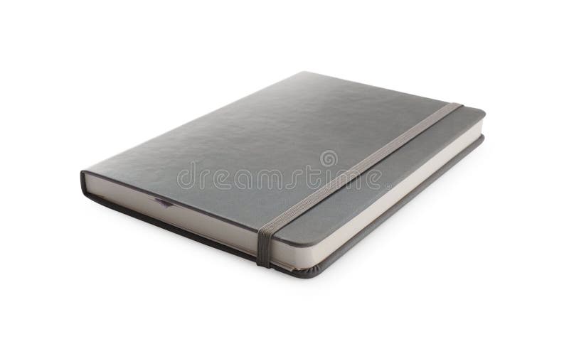 Closed Grey Office Notebook Isolated on White Stock Photo - Image of ...